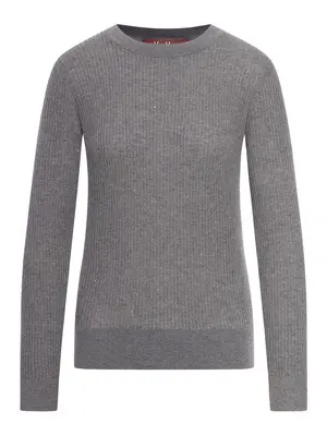 Max Mara Crewneck Ribbed Jumper - Gray