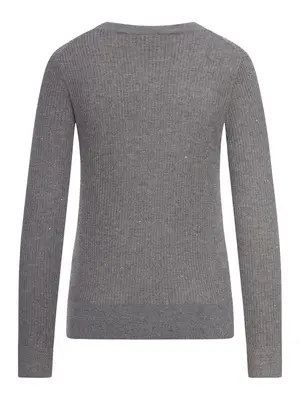 Max Mara Crewneck Ribbed Jumper - Gray