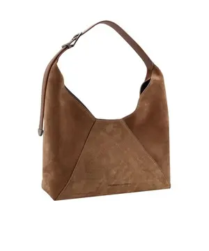 Brunello Cucinelli Paneled Shoulder Bag - Brown