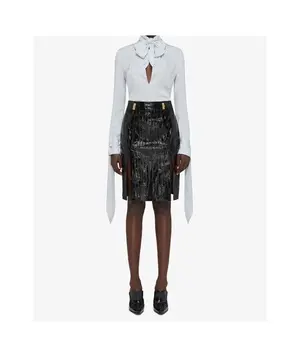 Givenchy Monogram 72 Jacquard Blouse With Lavalliere And Cuffed Sleeves - Light Blue