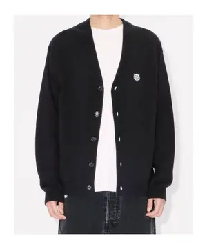 Kenzo Happy Tiger Embroidered V-neck Cardigan