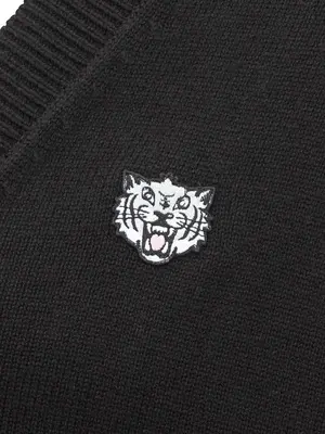 Kenzo Happy Tiger Embroidered V-neck Cardigan