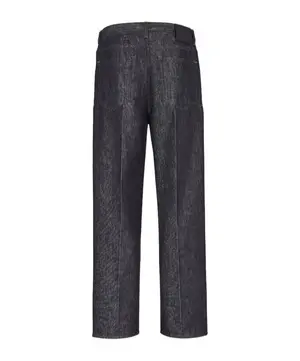 Fendi Straight-leg Jeans With Logo Patch - Blue