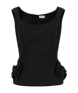 Magda Butrym Sleeveless Top With Floral Appliqu