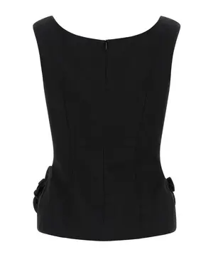 Magda Butrym Sleeveless Top With Floral Appliqu