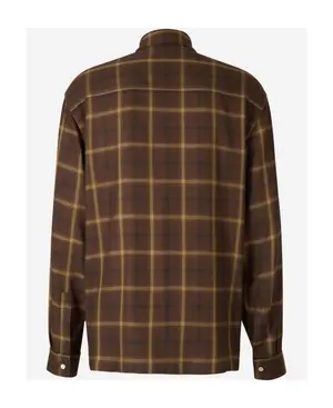Palm Angels Logo Embroidered Checked Long-sleeved Shirt
