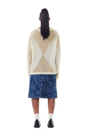 GANNI Diamond Pattern Knit Jumper