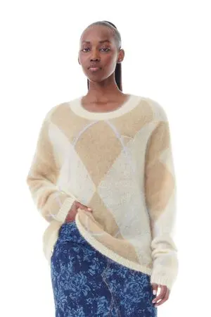 GANNI Diamond Pattern Knit Jumper