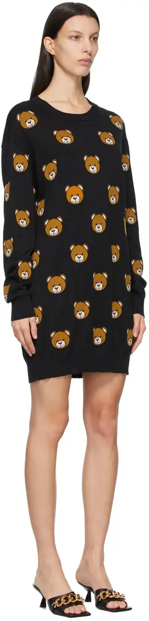 Moschino Teddy Bear Pattern Knit Mini Dress