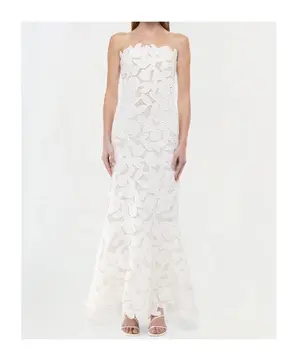 Simkhai Valletta Strapless Embroidered Maxi Dress - White