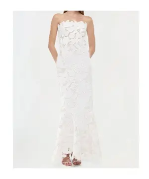 Simkhai Valletta Strapless Embroidered Maxi Dress - White