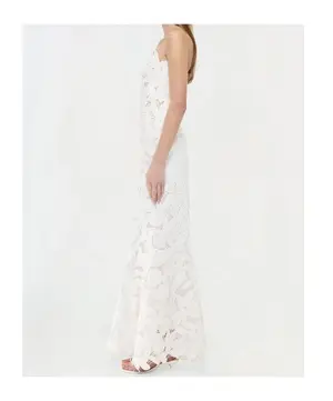 Simkhai Valletta Strapless Embroidered Maxi Dress - White