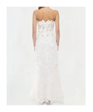 Simkhai Valletta Strapless Embroidered Maxi Dress - White