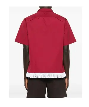 Prada Short-sleeved Fringed Shirt