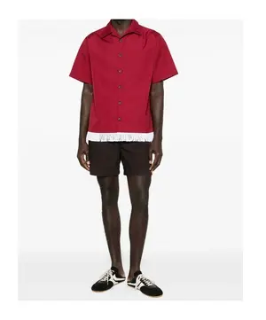Prada Short-sleeved Fringed Shirt