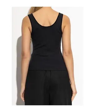 FRAME Velvet Trim Ribbed Tank Top