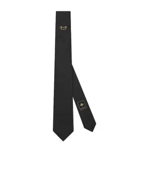 Gucci Jacquard Tie With Horsebit Detail