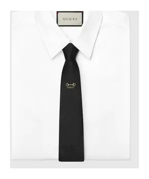 Gucci Jacquard Tie With Horsebit Detail