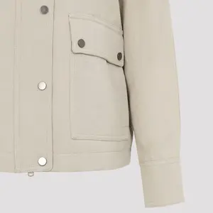 Brunello Cucinelli Zip Up Jacket With Classic Collar - Nude