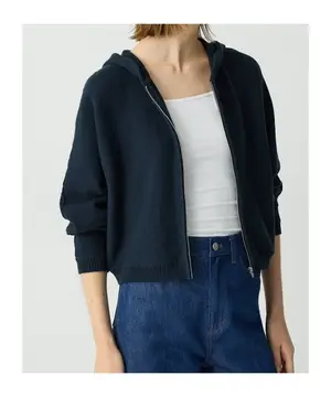 Theory Zip-up Hooded Knitted Cardigan