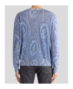 Etro Paisley Knit Jumper - Light Blue