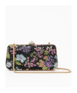 Valentino Garavani Embellished Floral Shoulder Bag - Black