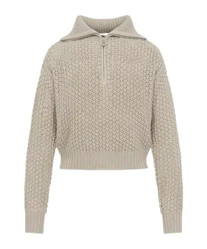 Max Mara Tequila Open-knit Zip-detailed Jumper - Albino