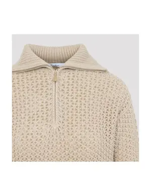 Max Mara Tequila Open-knit Zip-detailed Jumper - Albino