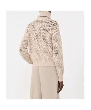 Max Mara Tequila Open-knit Zip-detailed Jumper - Albino