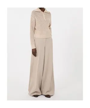 Max Mara Tequila Open-knit Zip-detailed Jumper - Albino