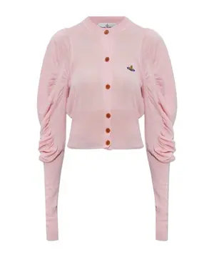 VIVIENNE WESTWOOD Eli Cropped Cardigan With Saturn Logo - Pink