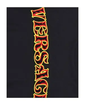 Versace Logo Embroidered Crewneck T-shirt
