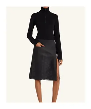 COURREGES Zipped Mock Neck Jumper - Black