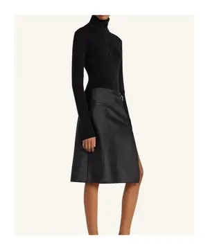 COURREGES Zipped Mock Neck Jumper - Black