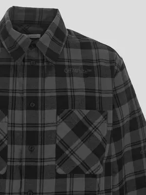 Off-White Checked Flannel Shirt