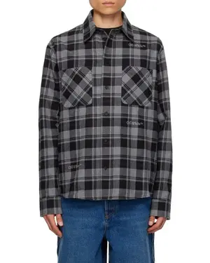 Off-White Checked Flannel Shirt