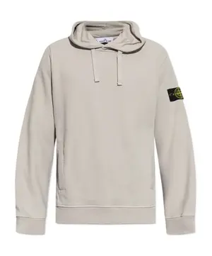 Stone Island Compass Patch Drawstring Hoodie - Grey