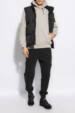 Stone Island Compass Patch Drawstring Hoodie - Grey