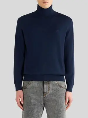 Etro Pegaso Embroidered Turtleneck Jumper - Black