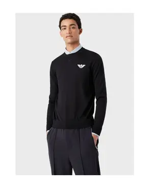Emporio Armani Logo Jacquard Knit Jumper