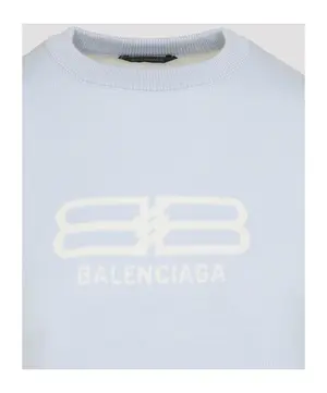 Balenciaga Logo Intarsia Crewneck Sweater