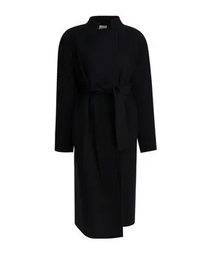 Khaite Single-breasted Belted Coat - Black