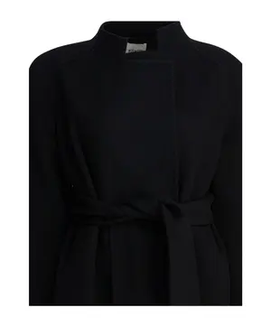 Khaite Single-breasted Belted Coat - Black