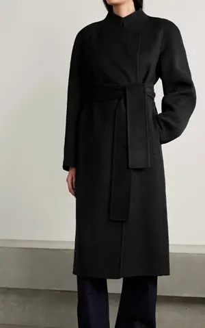 Khaite Single-breasted Belted Coat - Black