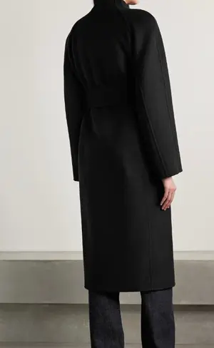 Khaite Single-breasted Belted Coat - Black