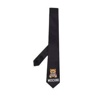 Moschino Details Neck Tie - Black