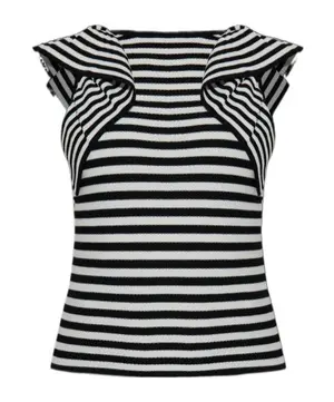 Max Mara Vieste Striped Ruffled Top