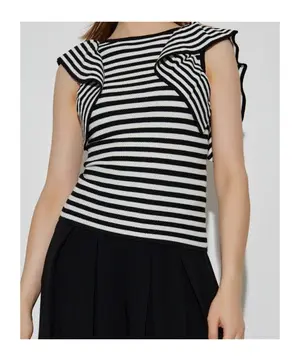 Max Mara Vieste Striped Ruffled Top