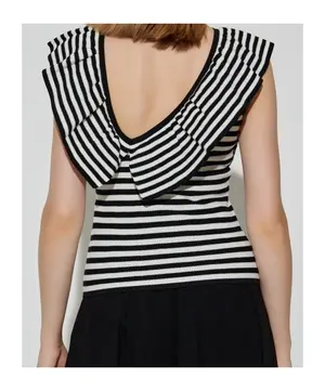 Max Mara Vieste Striped Ruffled Top