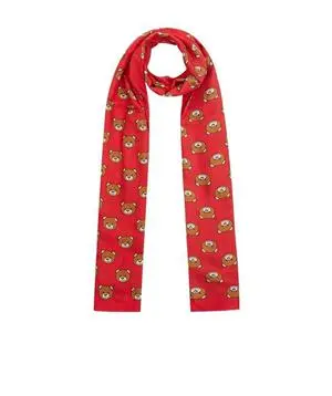 Moschino Logo Details Scarf - Red